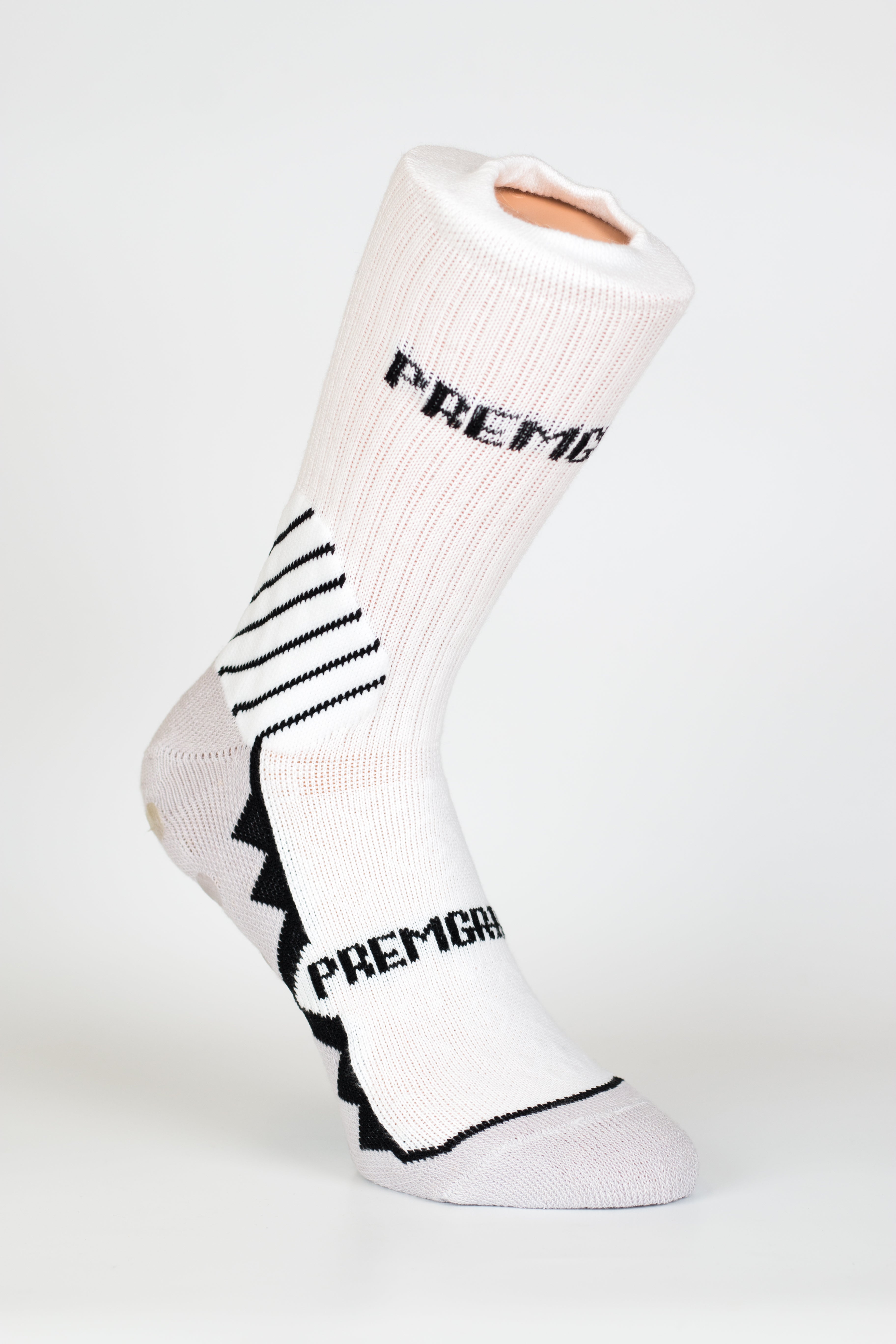 PREMGRIPP CREW SOCK, WITH PATENTED TECHNOLOGY,WHITE/BLACK